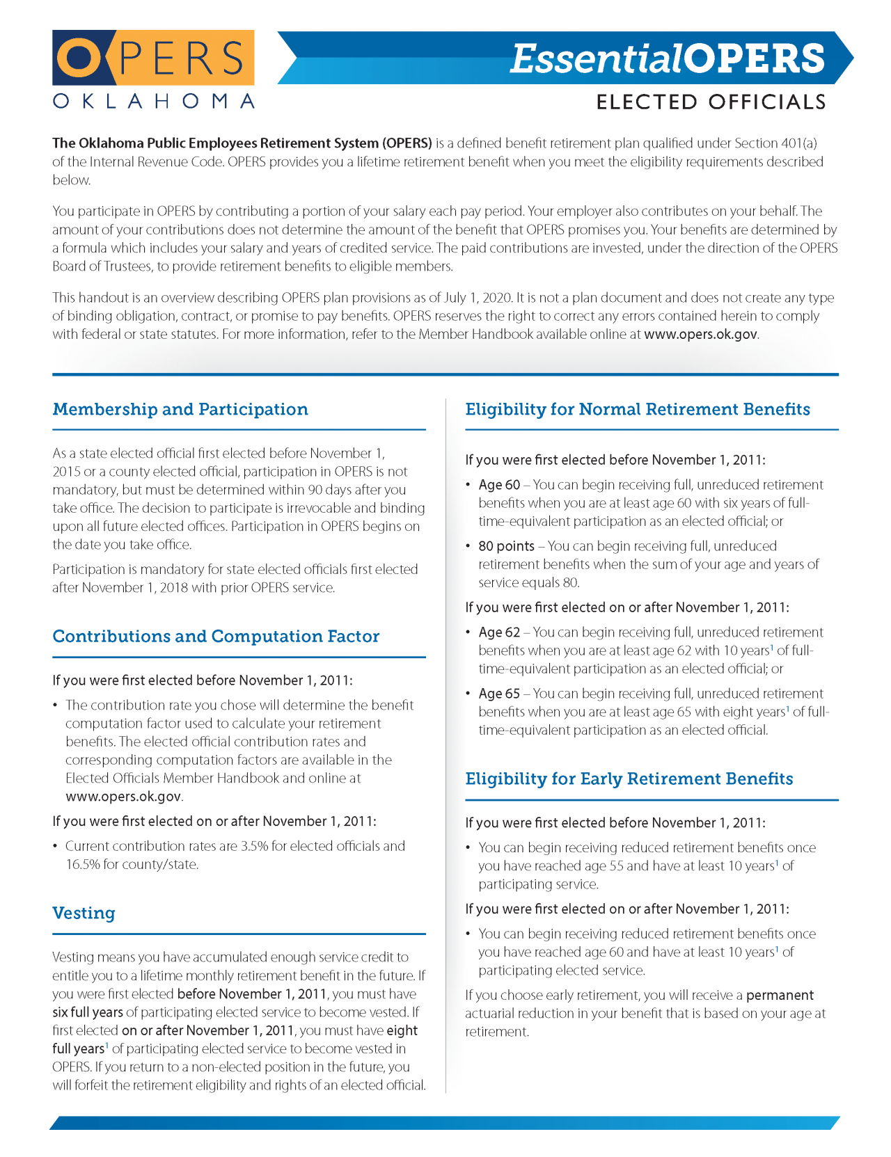 Elected Officials - OPERS